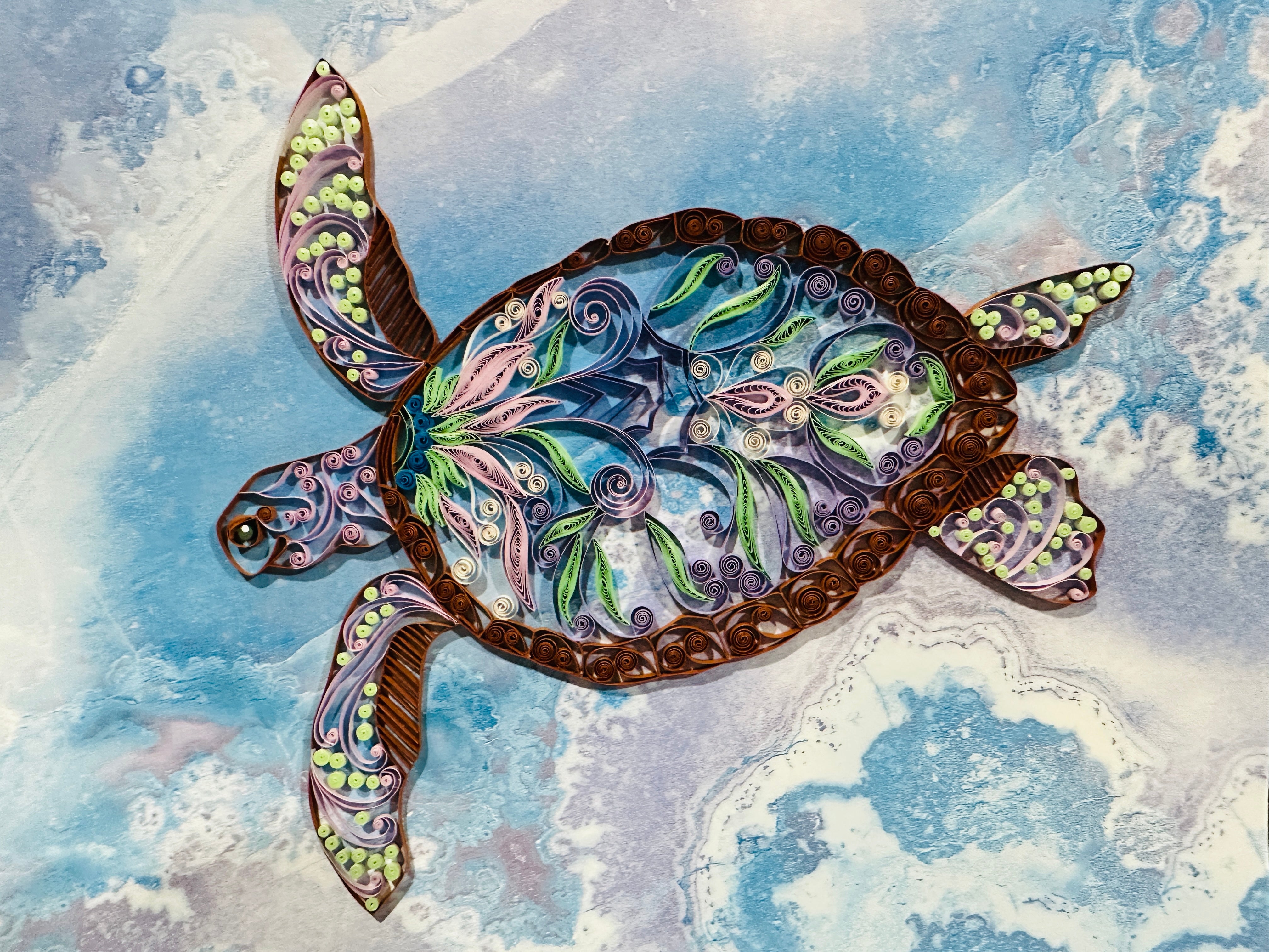 Sea Turtle, one-of-a-kind paper quilling art – Just Quill It
